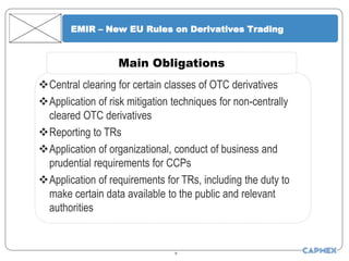 European Market Infrastructure Regulation (EMIR) - New EU Rules on ...