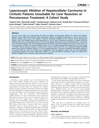 2013 cillo laparoscopic ablation of hepatocellular carcinoma in cirrhotic patients unsuitable ...