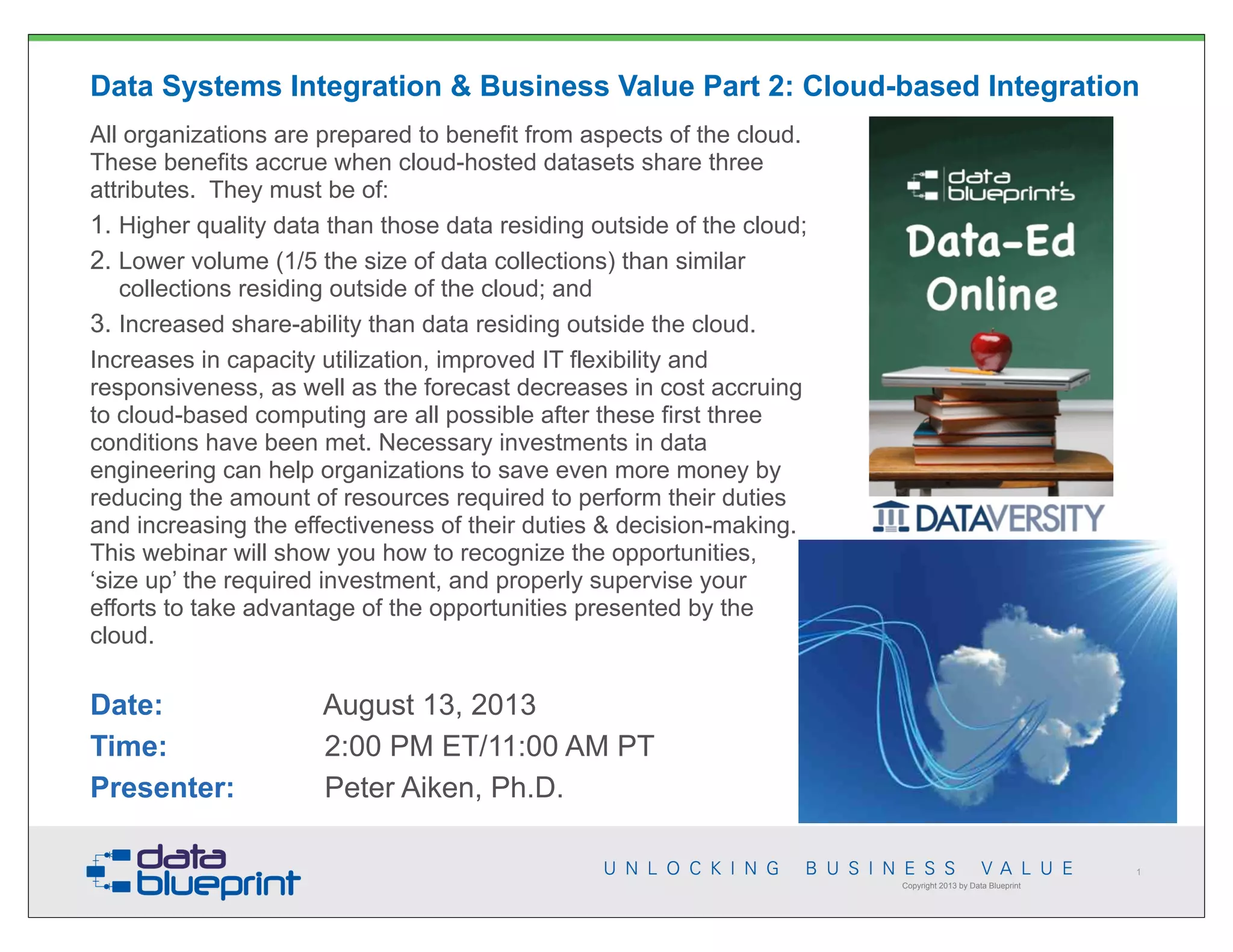 Data Systems Integration & Business Value Pt. 2: Cloud | PPT