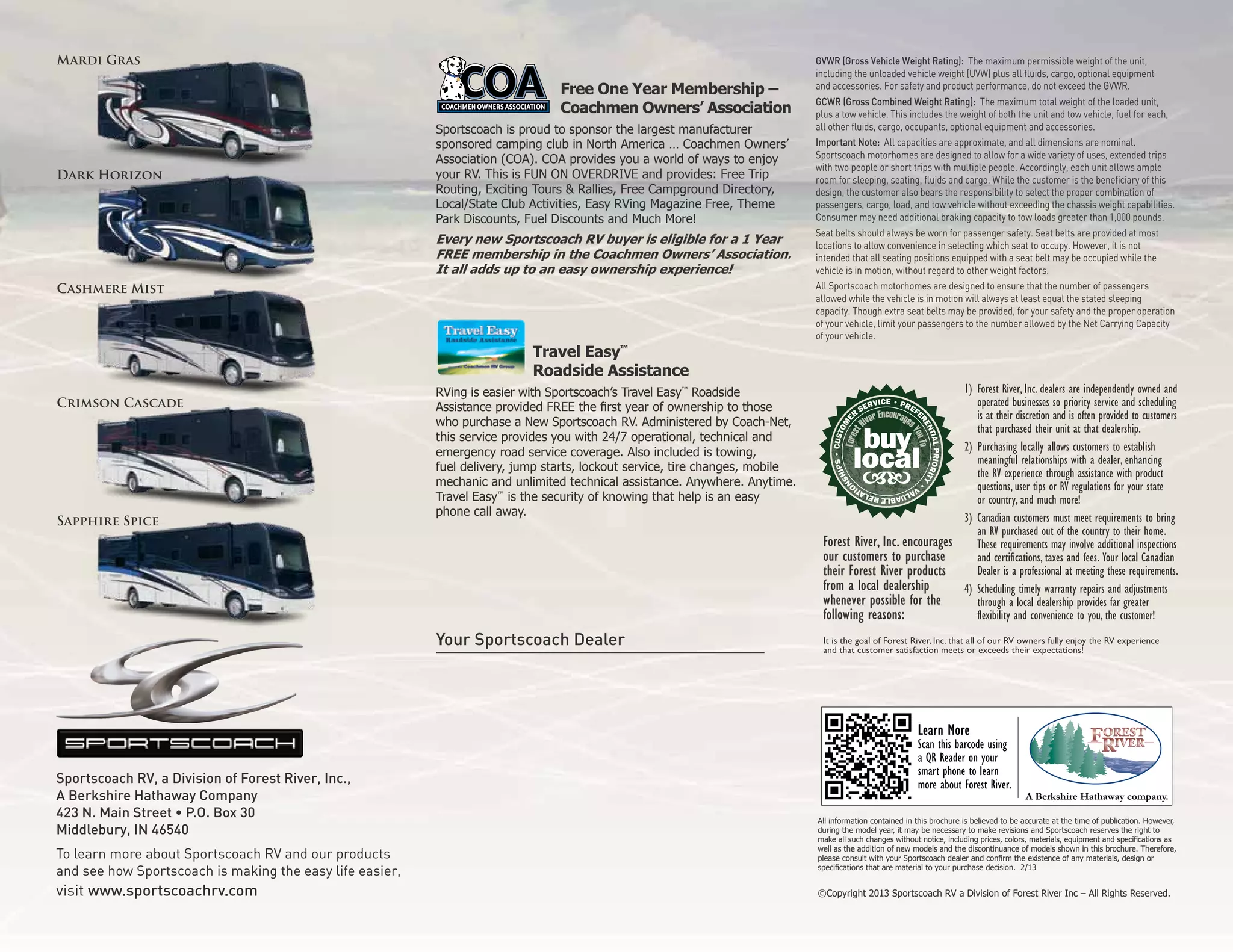 2013 Coachmen Sportscoach Cross Country Class A Motorhome | PDF