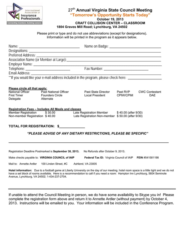 2013 council registration form | PPT