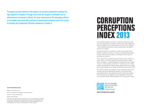 2013 Global Corruption Index | PDF