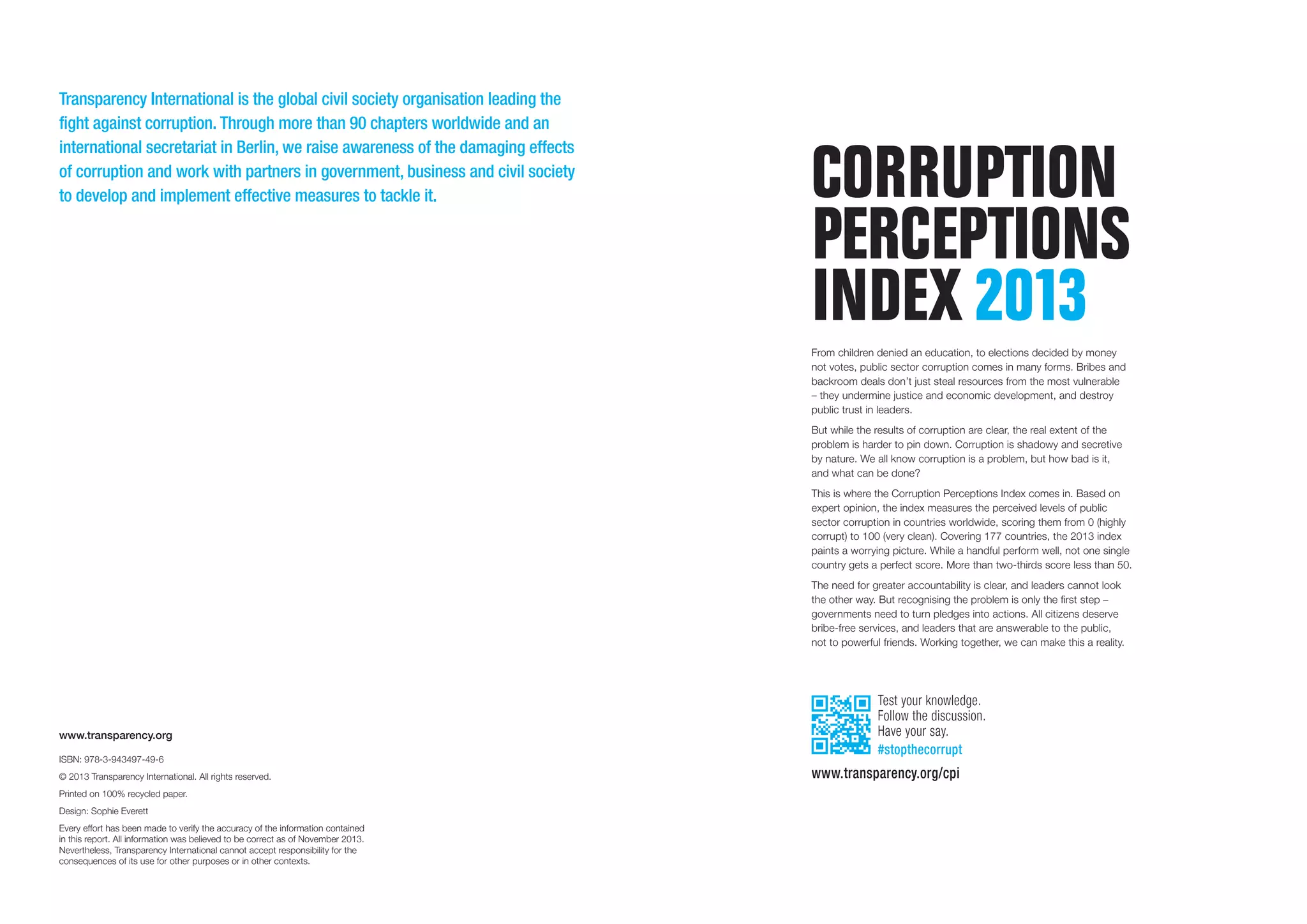 2013 Corruption Perceptions Index | PDF