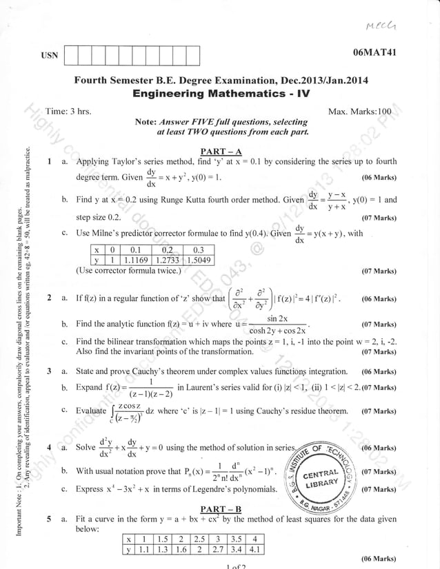4th Semester Mechanical Engineering (2013-December) Question Papers | PDF