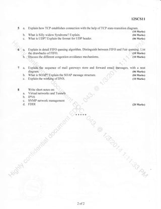 1st Semester M Tech Computer Science and Engg (Dec-2013) Question Papers | PDF