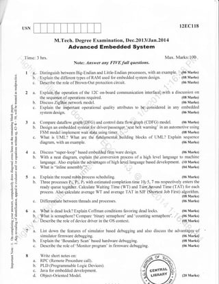 1st Semester M Tech CMOS VLSI Design (Dec-2013) Question Papers | PDF