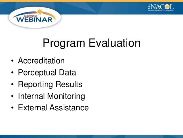 2013 Evaluation of Online Programs