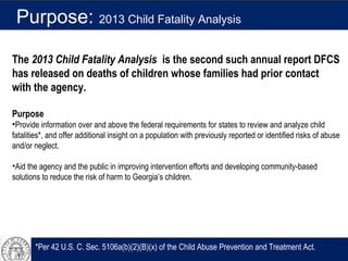 2013 DFCS Child Fatality Analysis Presentation | PPT | Debated ...