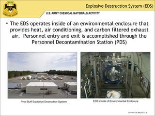Pueblo Chemical Depot Explosive Destruction System (PCD EDS) May 2013 | PPT