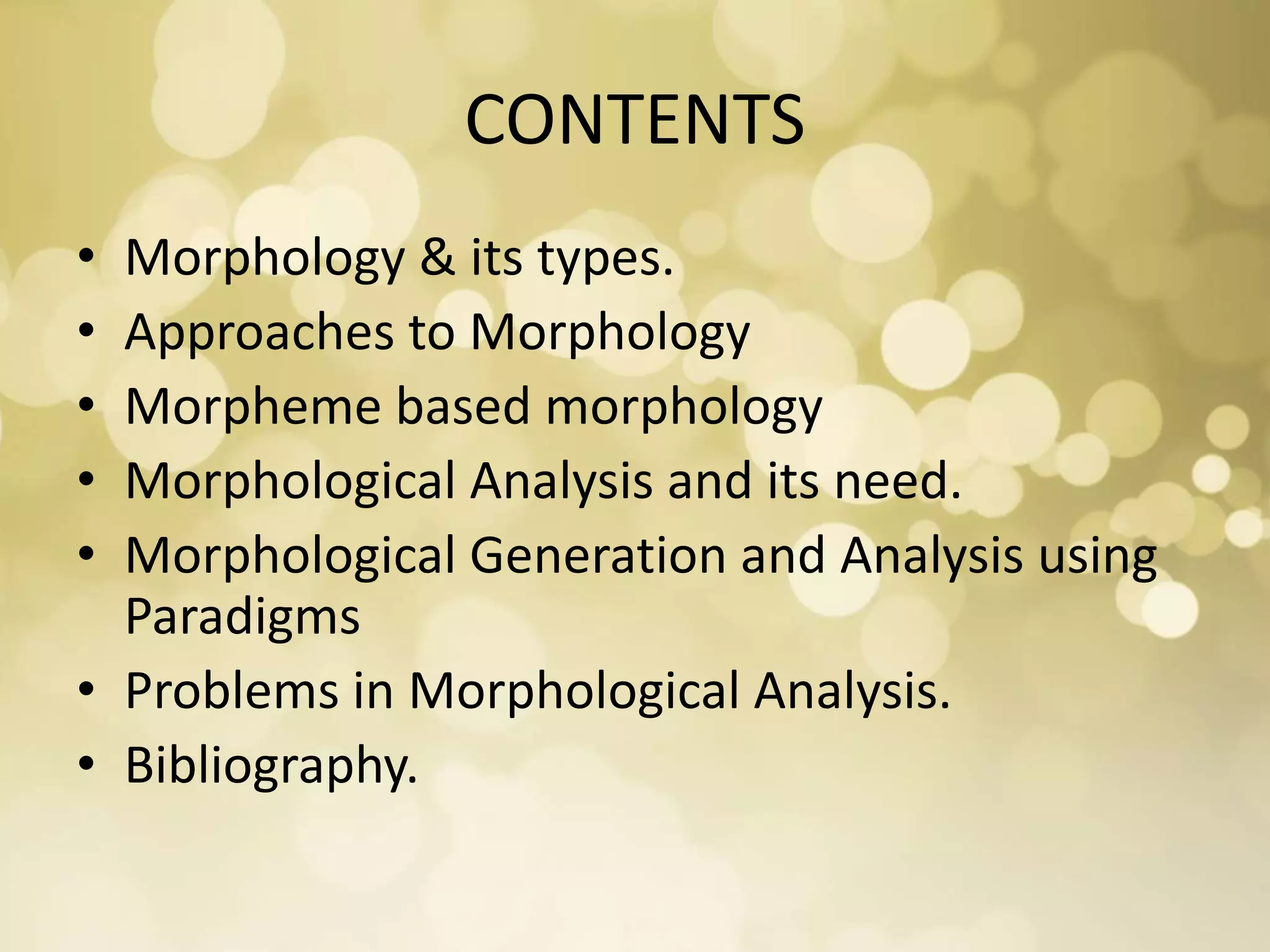 Morphological Analysis | PPTX