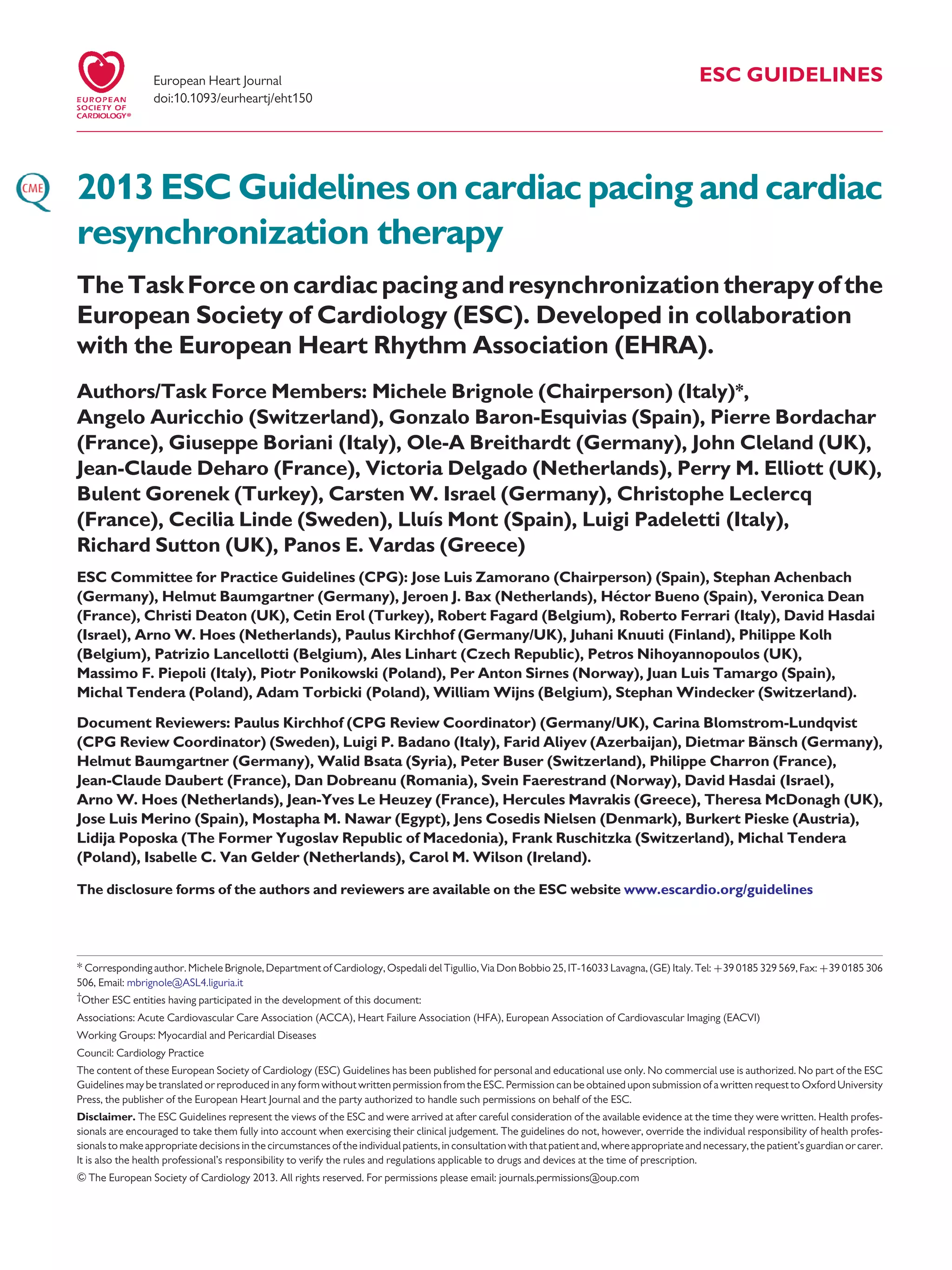2013 esc guidelines on cardiac pacing and cardiac resynchronization ...