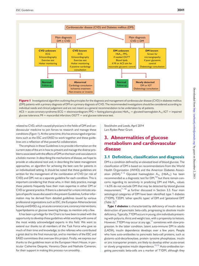 2013 esc guidelines on diabetes, pre diabetes, and cardiovascular ...