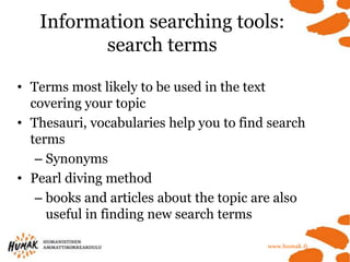 Information retrieval and electronic information sources | PPT
