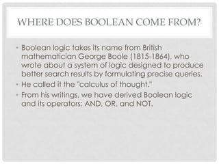 Online Search Techniques-Boolean Searching | PPTX