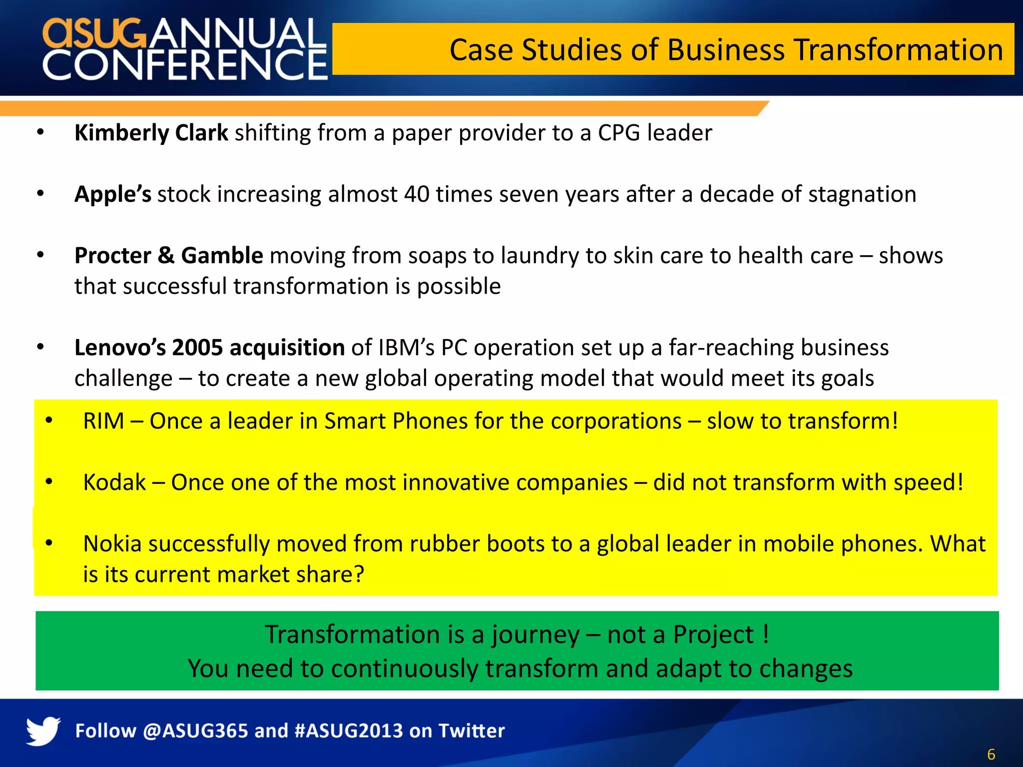 Business Transformation - Finance Transformation using SAP Solutions | PDF