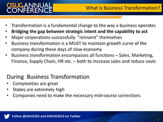 Business Transformation - Finance Transformation using SAP Solutions | PDF