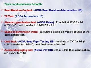 Seed Storage condtions for managment of seed Stocks | PPT