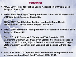 Seed Storage condtions for managment of seed Stocks | PPT