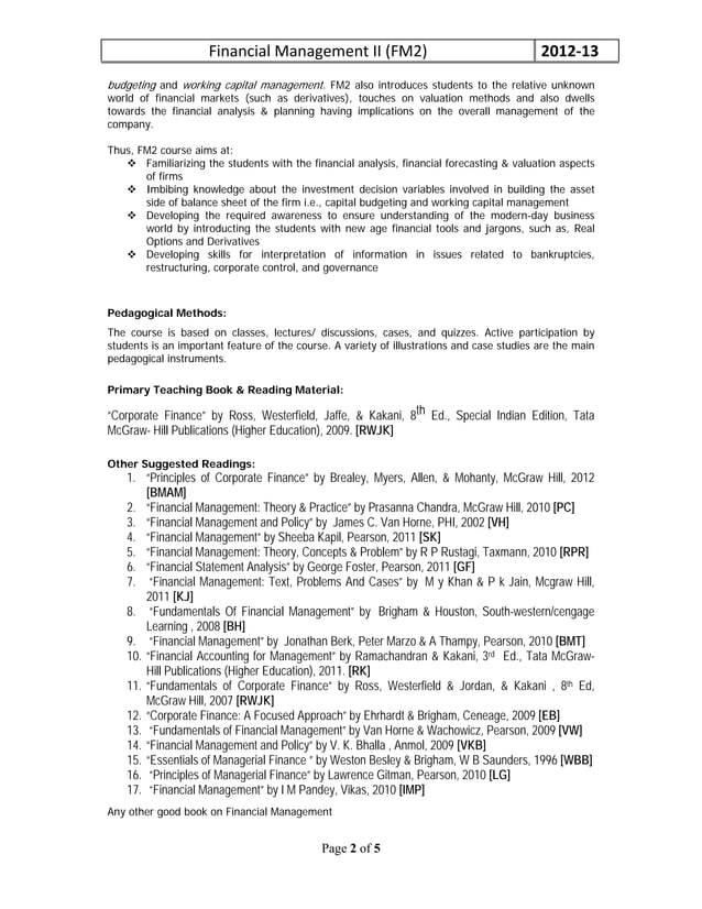 2013 fm2 outline | PDF