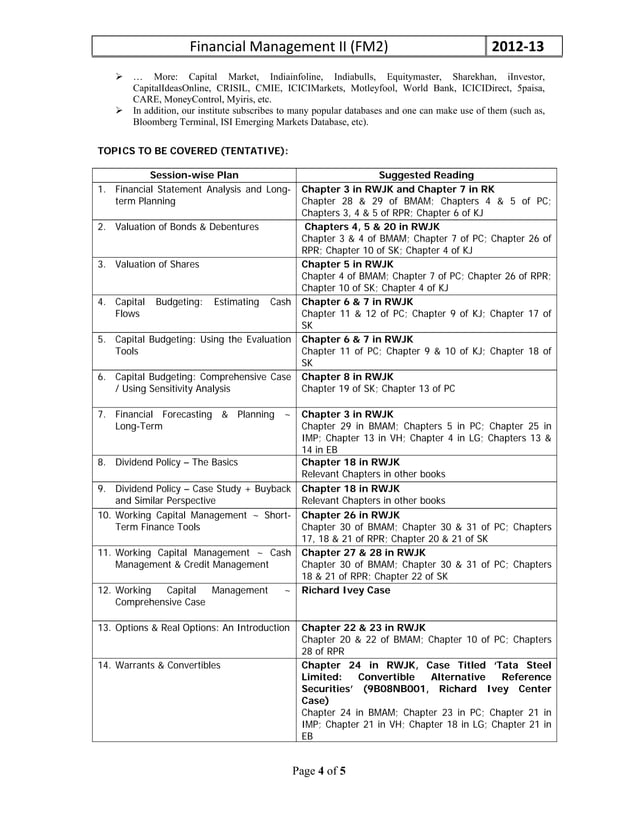 2013 fm2 outline | PDF