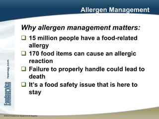 Food Safety Webcast: Allergen Management | PPTX