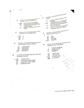 Practice multiple choice past paper for CAPE UNIT 1 Geography-2013 | PDF