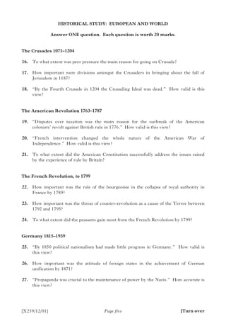 2013 higher history exam | PDF