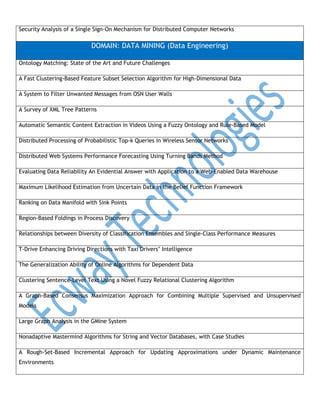 2013 ieee project dotnet titles | DOCX