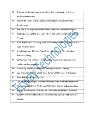 2013 ieee vlsi project titles | PDF