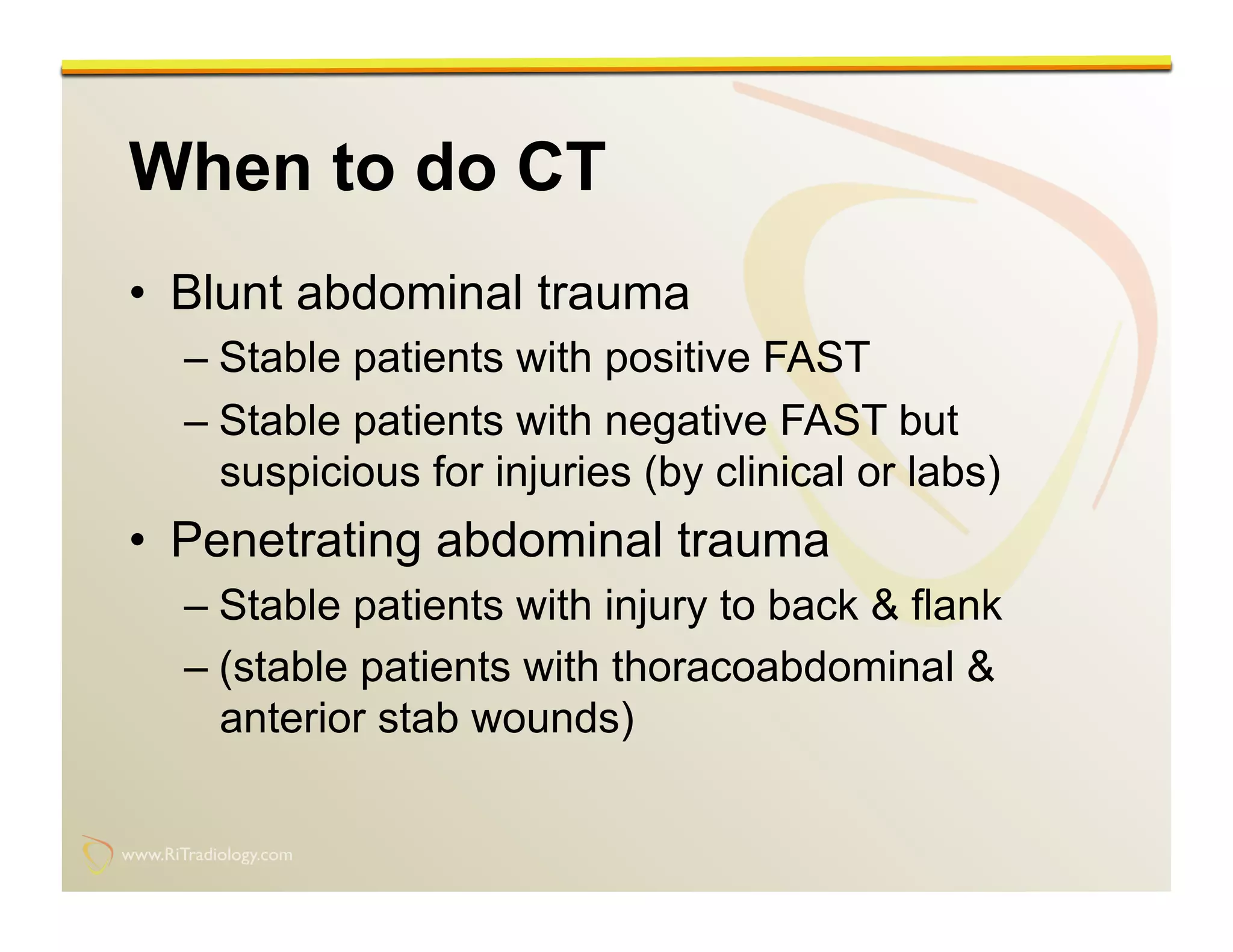 Imaging of Abdominal Trauma | PDF