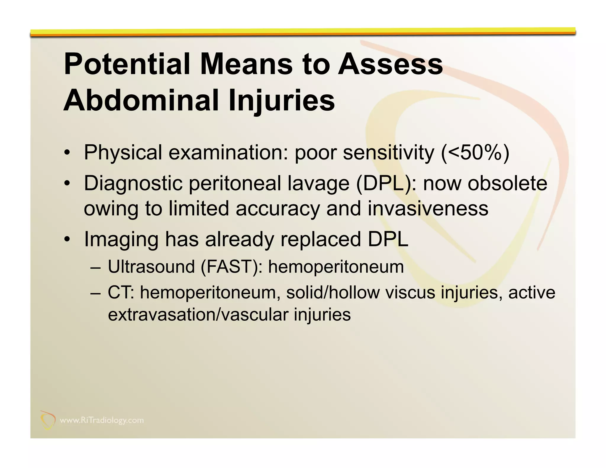 Imaging of Abdominal Trauma | PDF