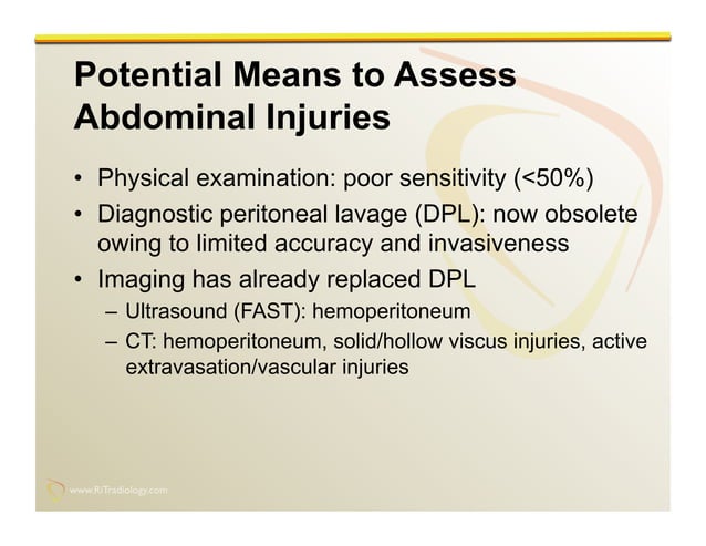 Imaging of Abdominal Trauma | PDF | First Aid | Injuries