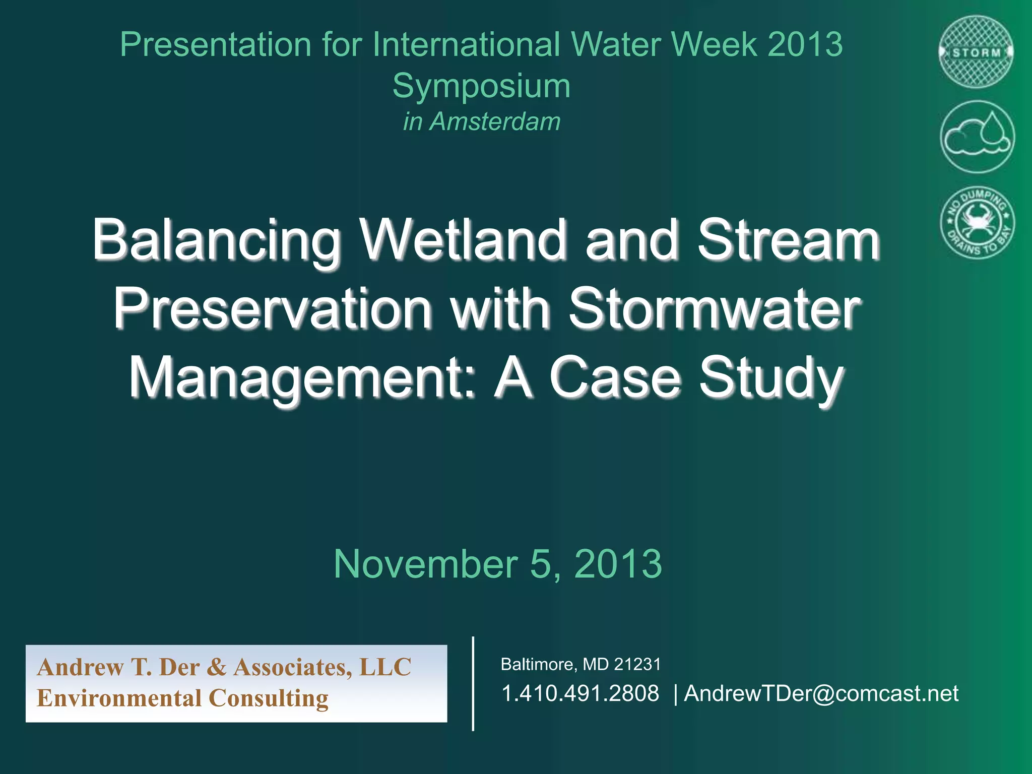 Wetlands and Stormwater Management | PPT