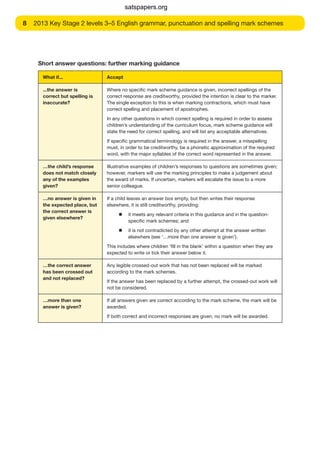 2013 ks2 grammar, punctuation spelling mark schemes | PDF