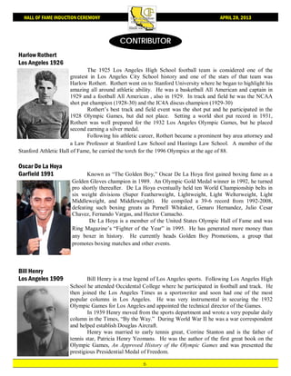 2013 CIF L.A. Schools LAUSD - Sports Hall Of Fame | PDF