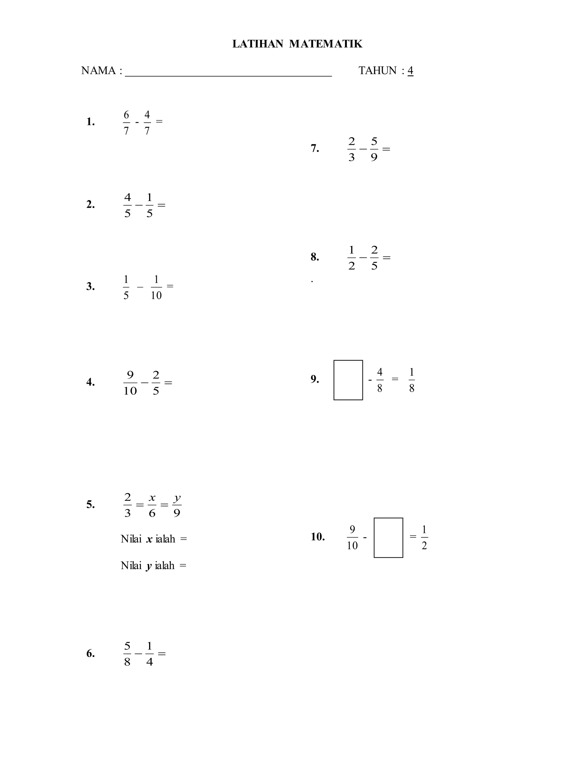 2013 lembaran kerja math | PDF