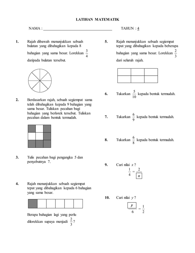 2013 lembaran kerja math | PDF