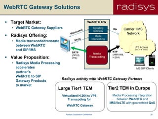 Radisys - Monetizing VoLTE, RCS, and WebRTC | PPT