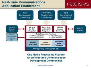 Radisys - Monetizing VoLTE, RCS, and WebRTC | PPT