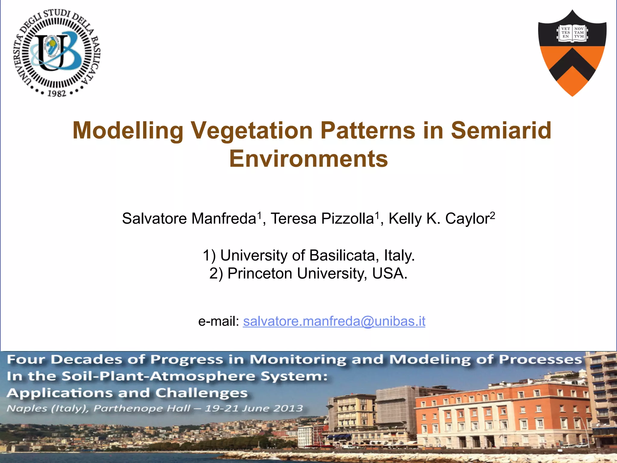 Modelling Vegetation Patterns in Semiarid Environments | PPT