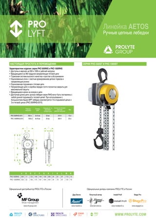 Ручные цепные лебёдки Prolyft Aetos | PDF