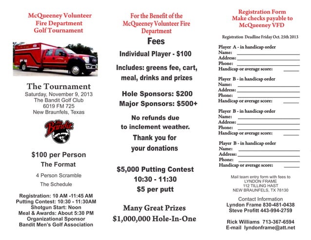 McQueeney Volunteer Fire Department Golf Tournament | PDF | Golf | Sports