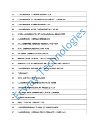 2013 mechanical project titles | PDF