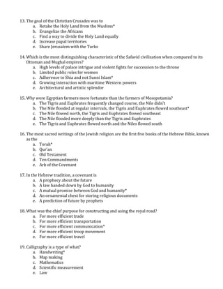 2013 middle east test | PDF