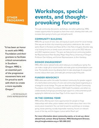 2013 MRG Foundation Impact Report | PDF