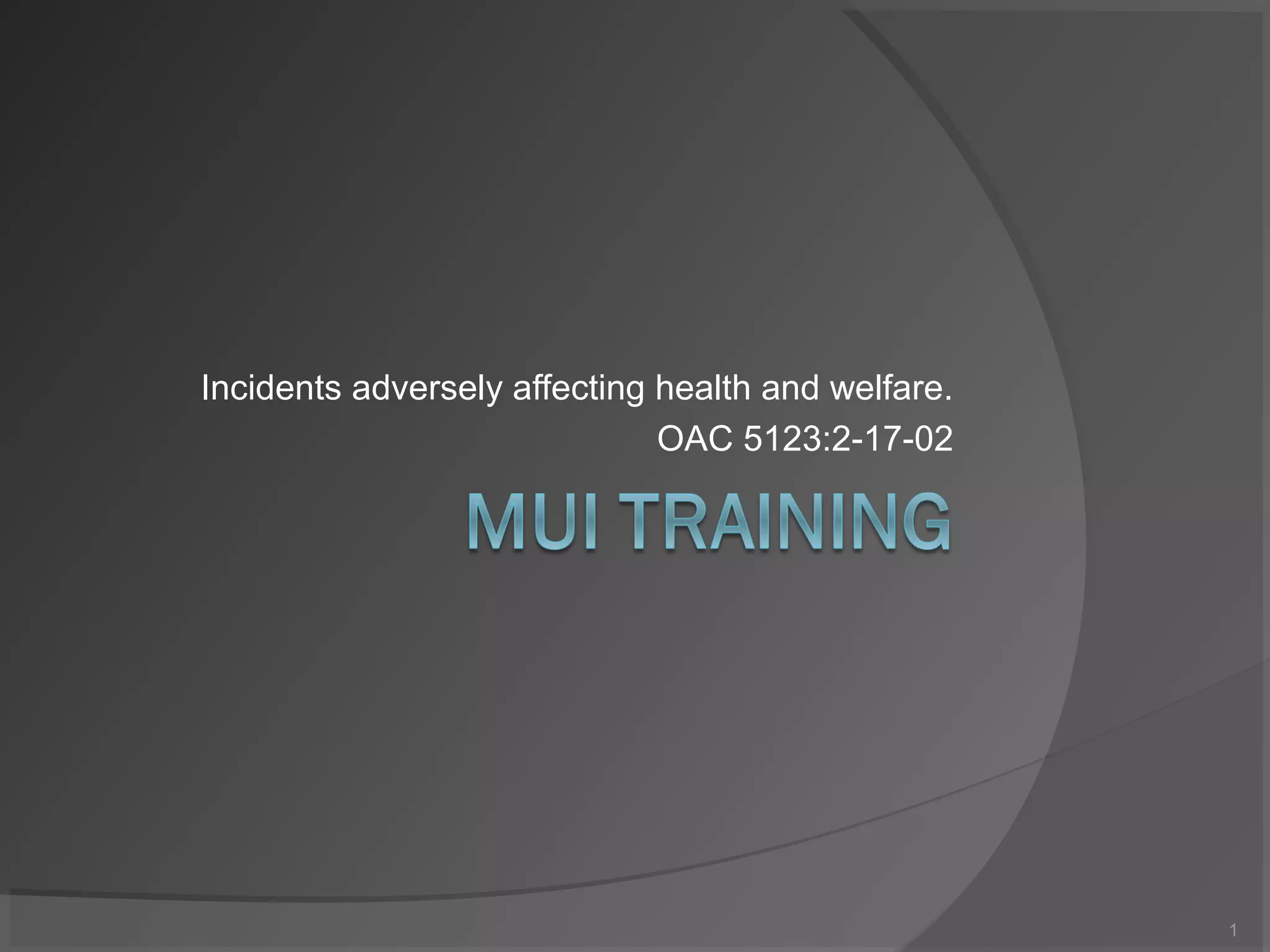 MUI for Ohio DD (9/2013) | PPT | Debated Sensitive Social Issues ...