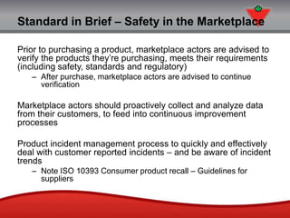 New ISO Consumer Product Safety Standard | PPTX | Recalls | Consumer Issues