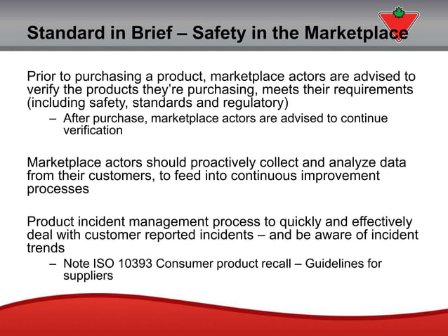New ISO Consumer Product Safety Standard | PPTX | Recalls | Consumer Issues