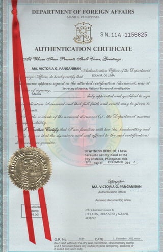 NBI Clearance "red ribbon" by DFA | PDF