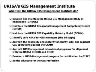 18 Steps to Success as a GIS Manager: URISA’s Geospatial Management ...